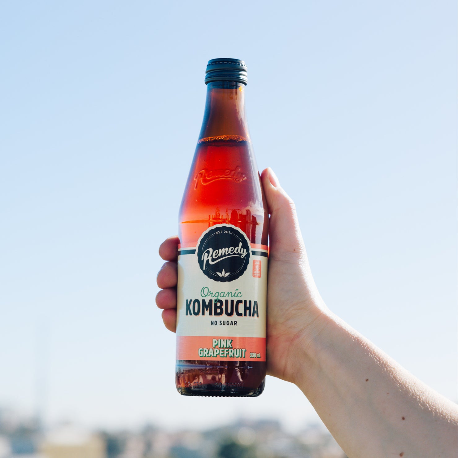 Pink Grapefruit Kombucha | No Sugar Kombucha | Remedy Drinks