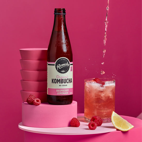 Raspberry Lemonade Kombucha | All Natural | Remedy Drinks