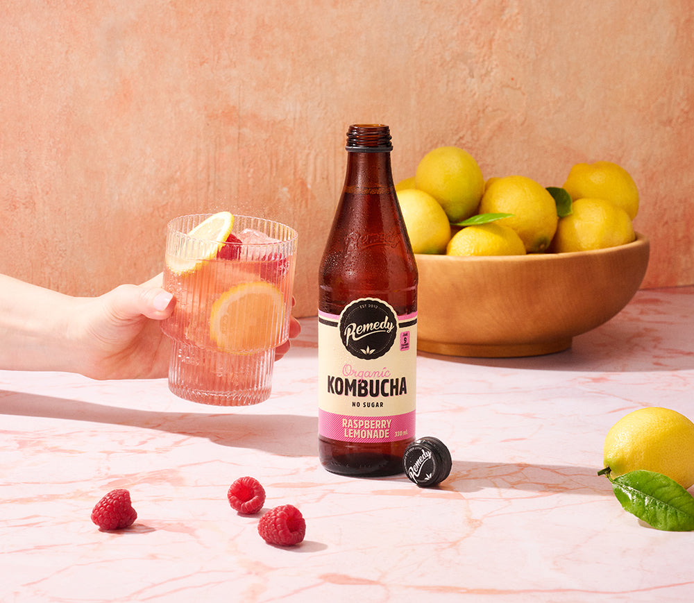 Raspberry Lemonade Kombucha | All Natural | Remedy Drinks